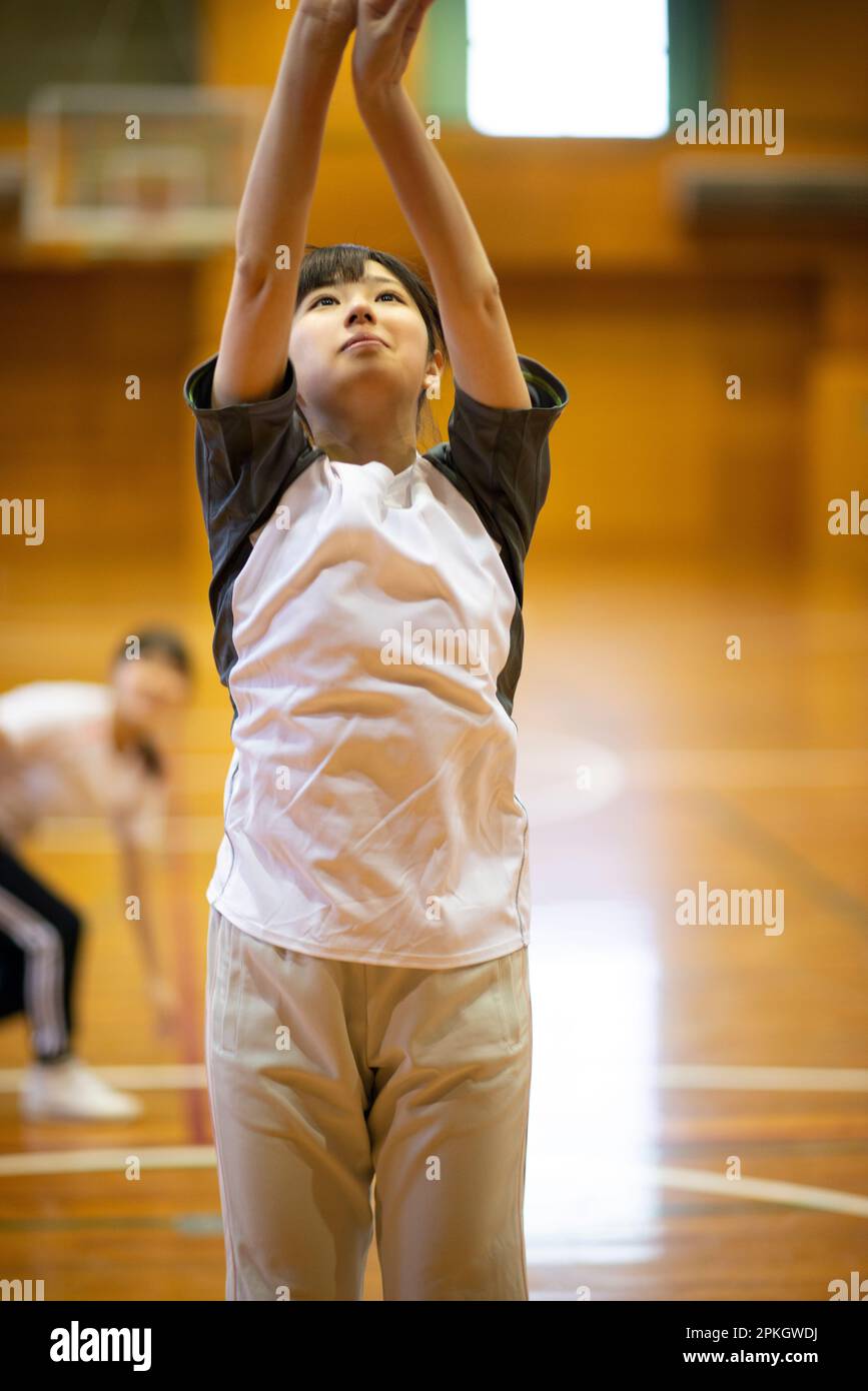 Female students exercising in the gymnasium Stock Photo - Alamy