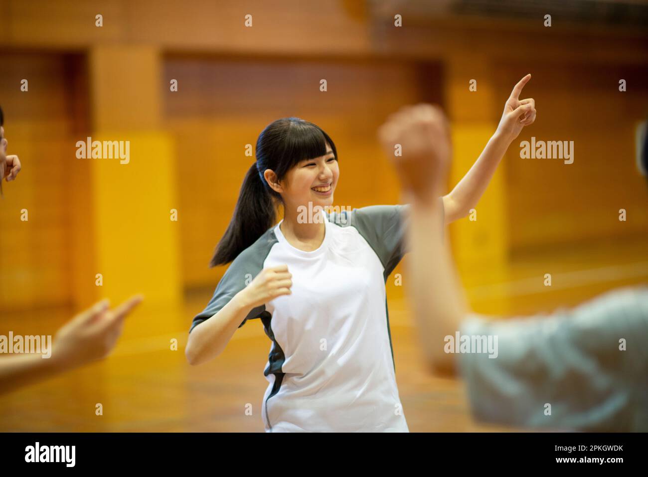 Female students practicing dance in the gym Stock Photo - Alamy