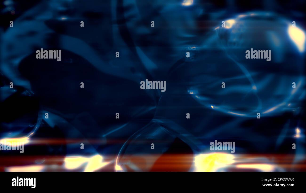 glowing blue dense gentle fluid particles - dark bokeh bg - abstract 3D ...