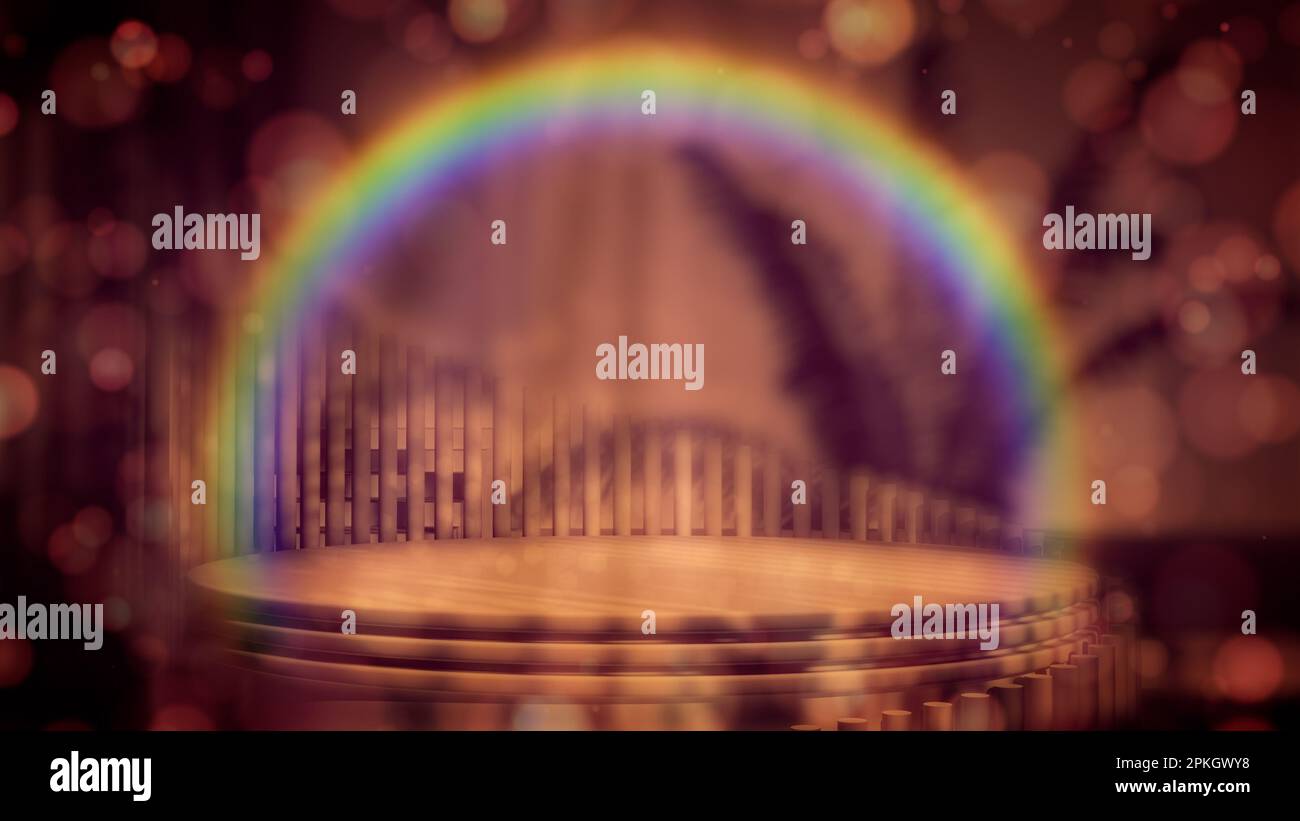 dark modern presentation parlour bg with rainbow and palm shadows ...