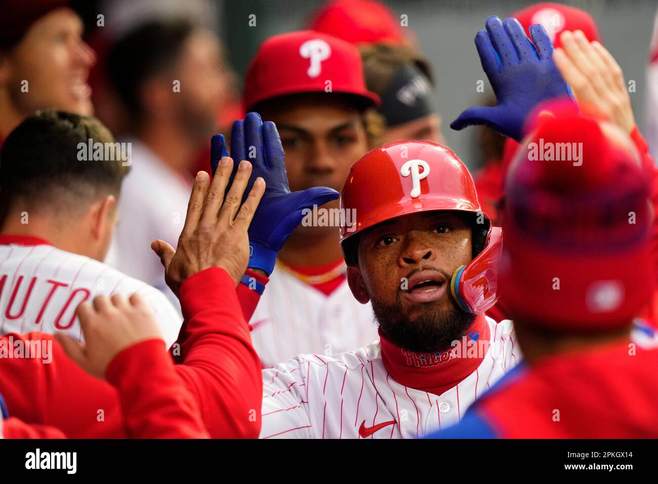 Philadelphia Phillies' Edmundo Sosa celebrates after his home run off ...