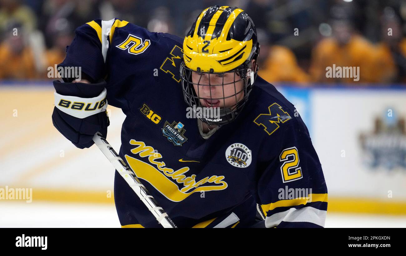 Michigan forward Rutger McGroarty (2) against Quinnipiac during the ...