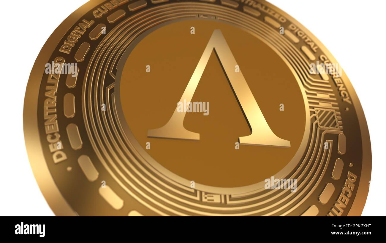 3D Render of Ampleforth Ampl Cryptocurrency Sign Isolated on a White ...
