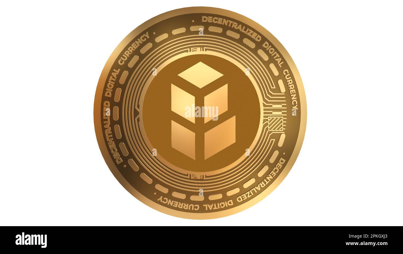 Golden Cryptocurrency of Bancor Bnt Sign Isolated on a White Background ...