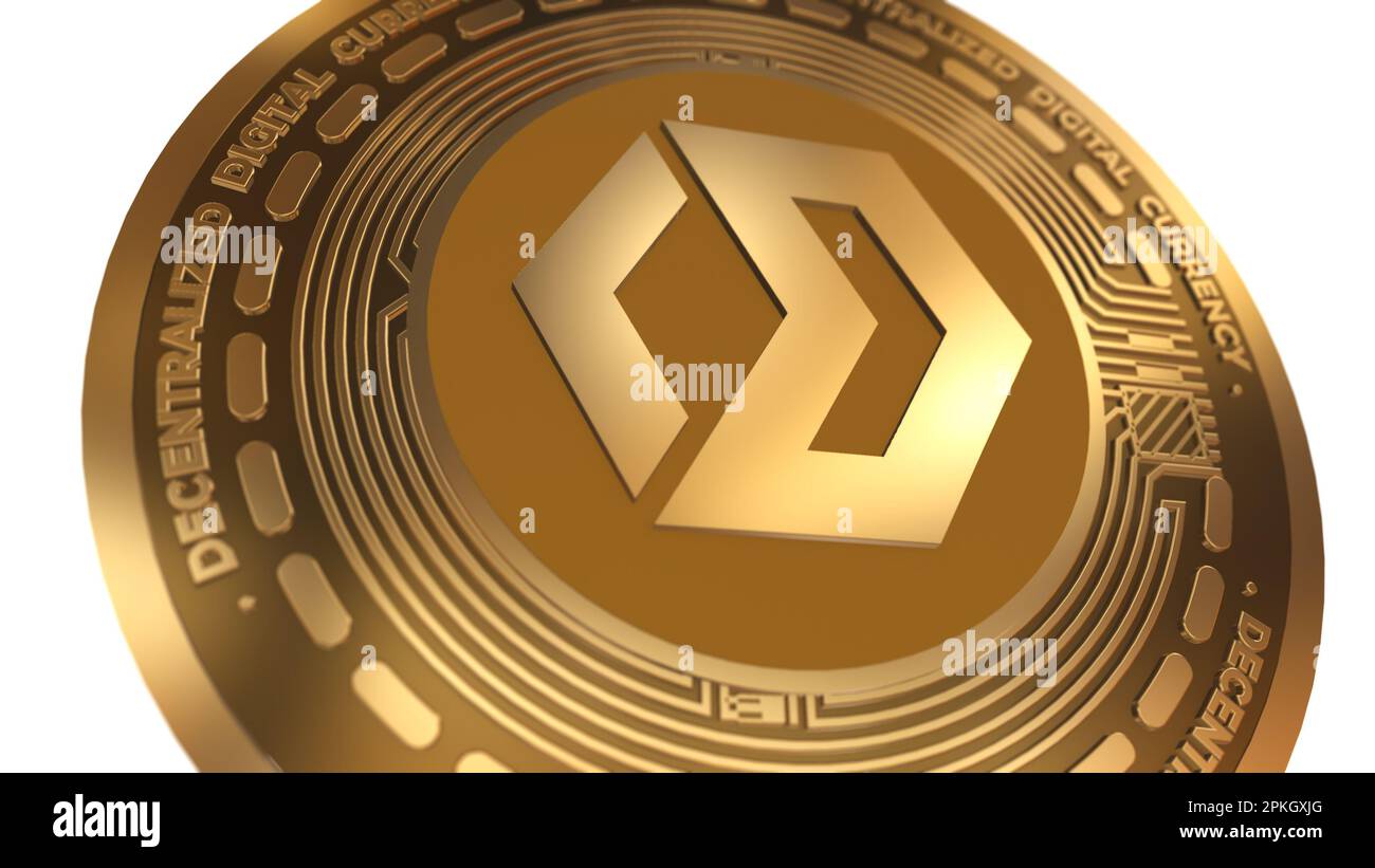 3D Render of Blocknet Block Cryptocurrency Sign Isolated on a White ...