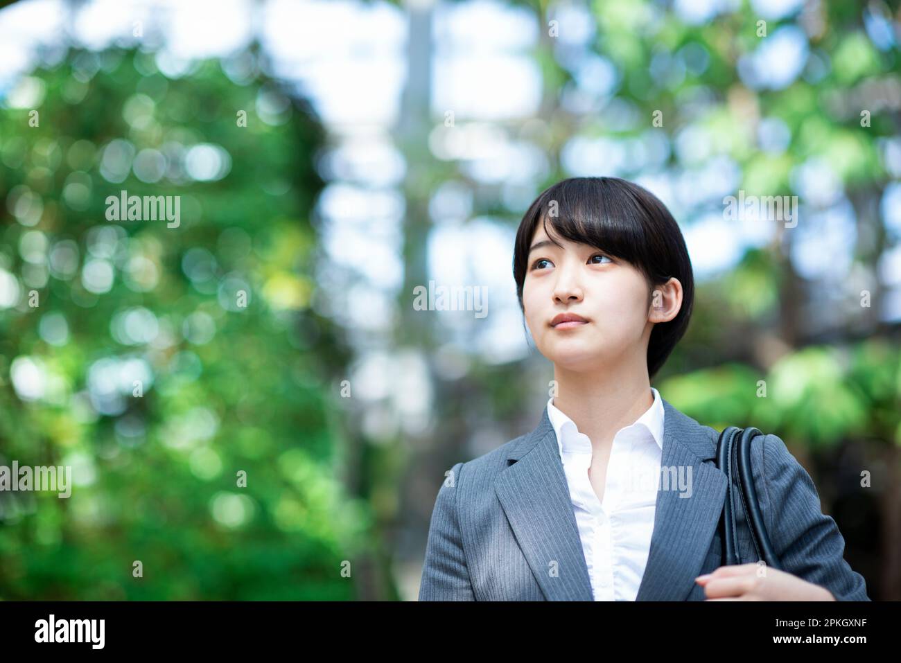 Businesswoman making a serious face Stock Photo - Alamy