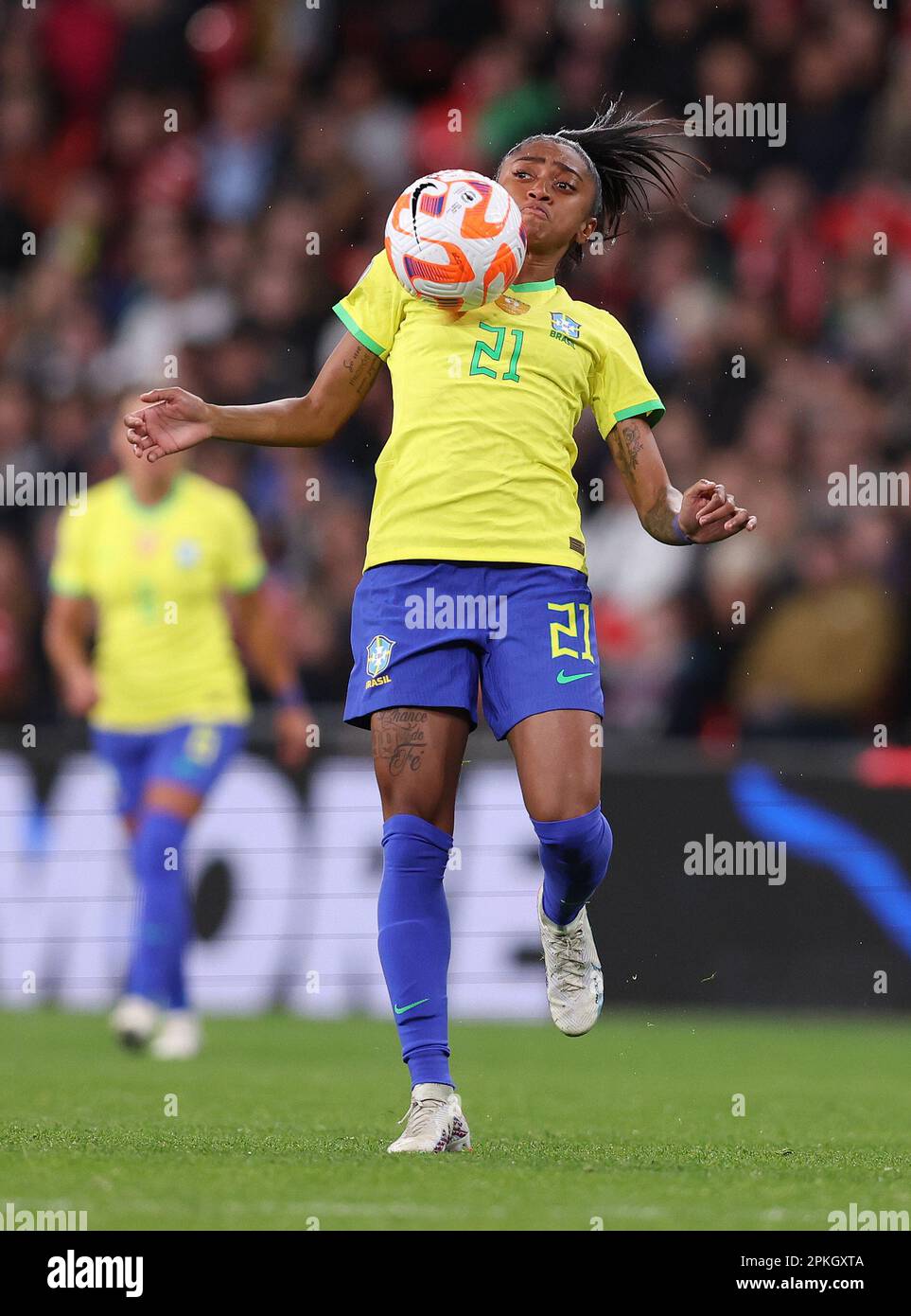 London, England, 6th April 2023. Kerolin of Brazil during the Women's ...
