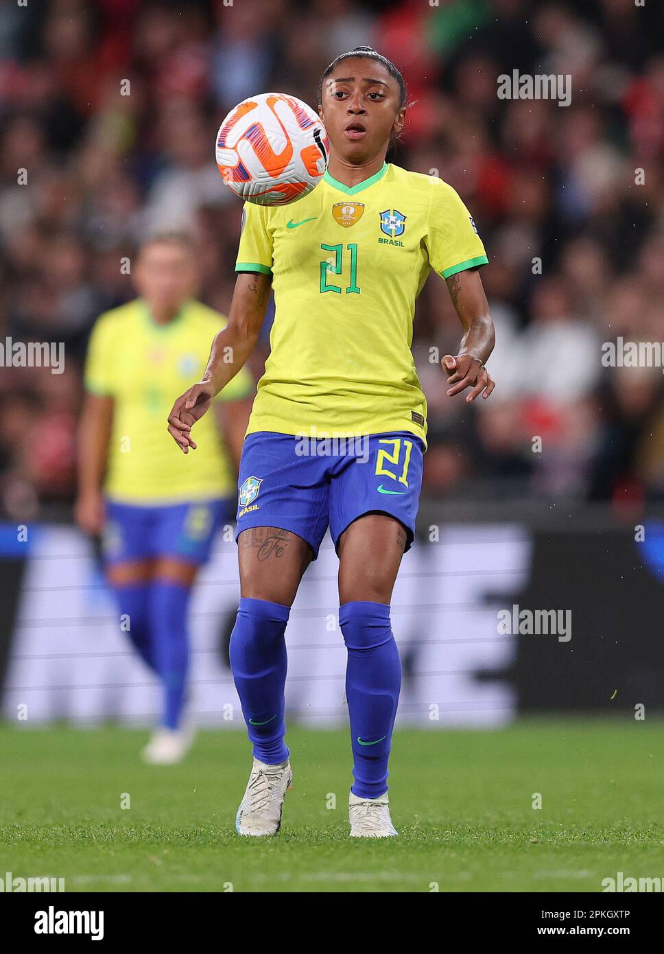 London, England, 6th April 2023. Kerolin of Brazil during the Women's ...