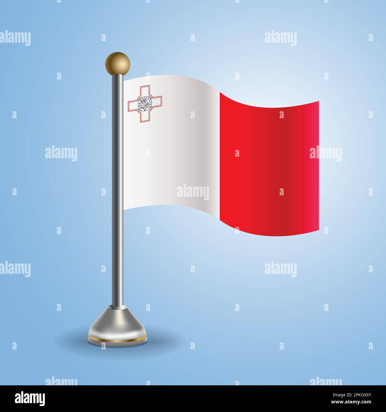 State table flag of Malta. National symbol, vector illustration Stock ...