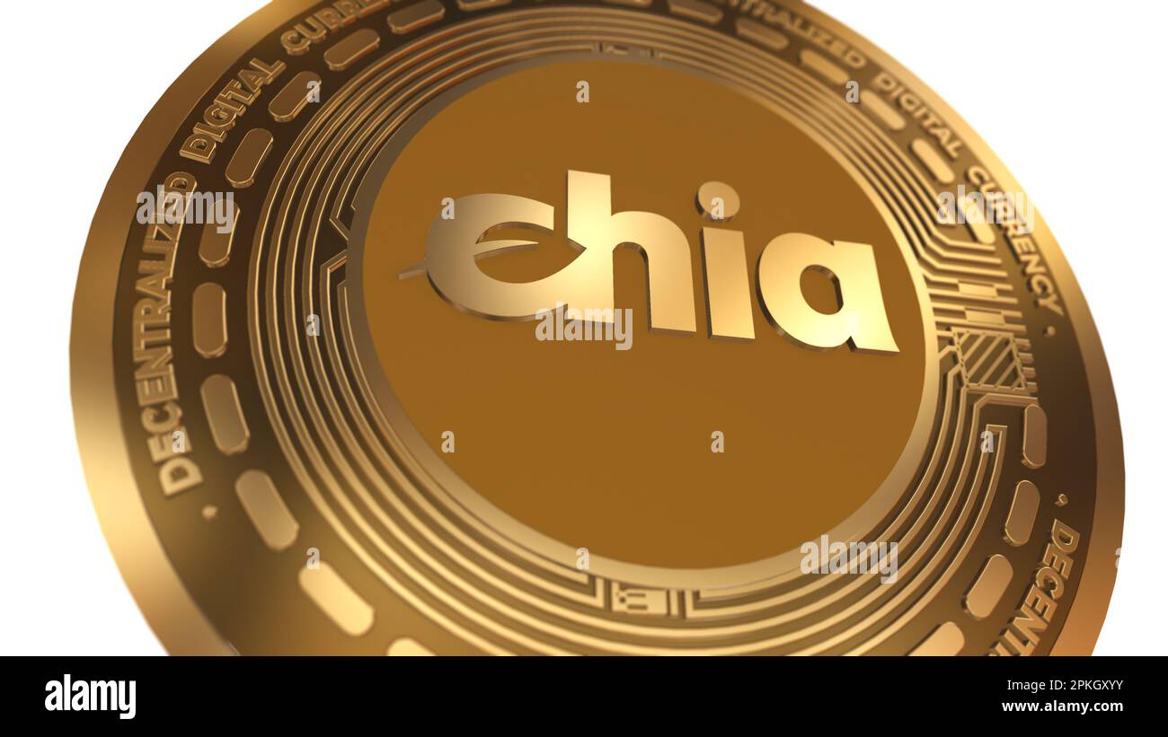 3D Render of Chia Network Xch Cryptocurrency Sign Isolated on a White ...