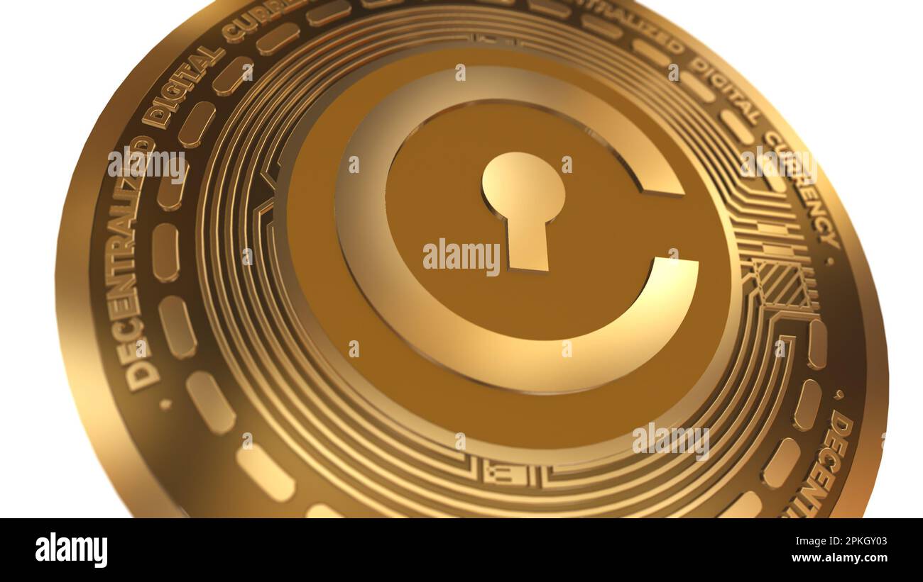 3D Render of Civic Cvc Cryptocurrency Sign Isolated on a White ...