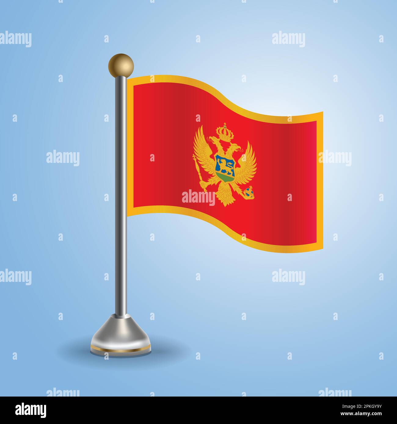 State table flag of Montenegro. National symbol, vector illustration ...