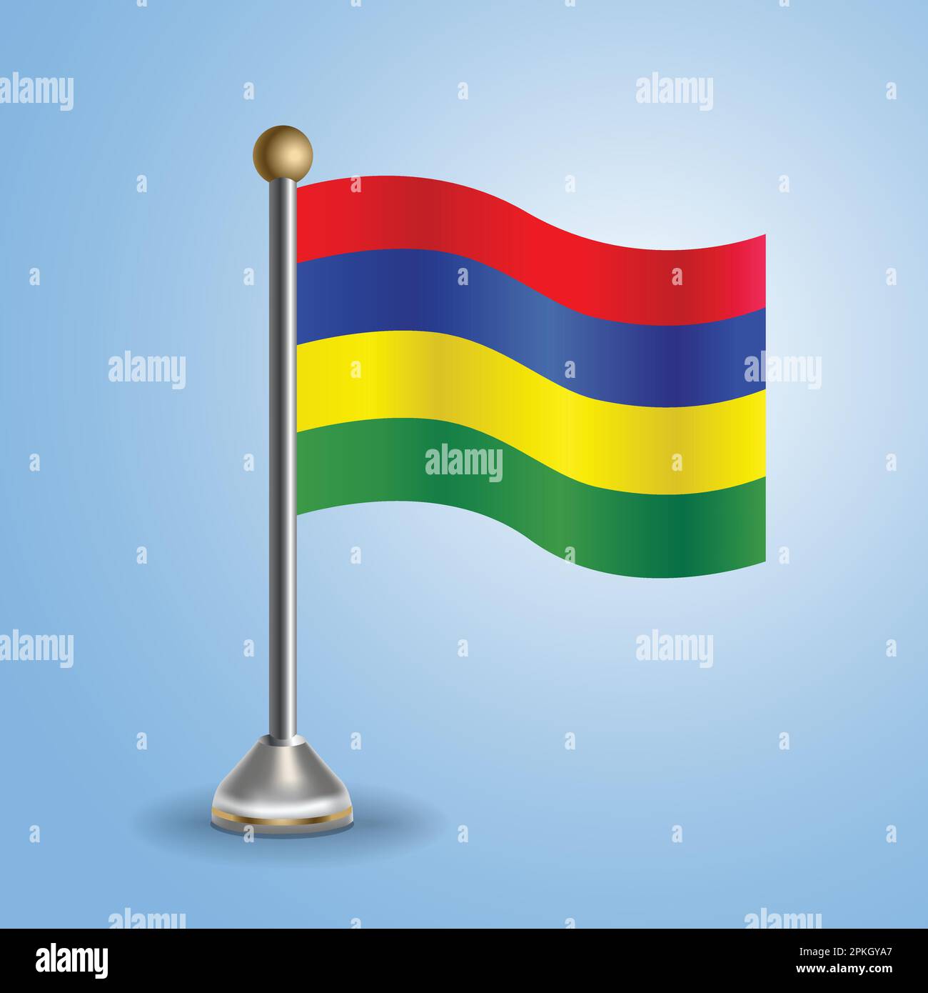 State table flag of Mauritius. National symbol, vector illustration ...