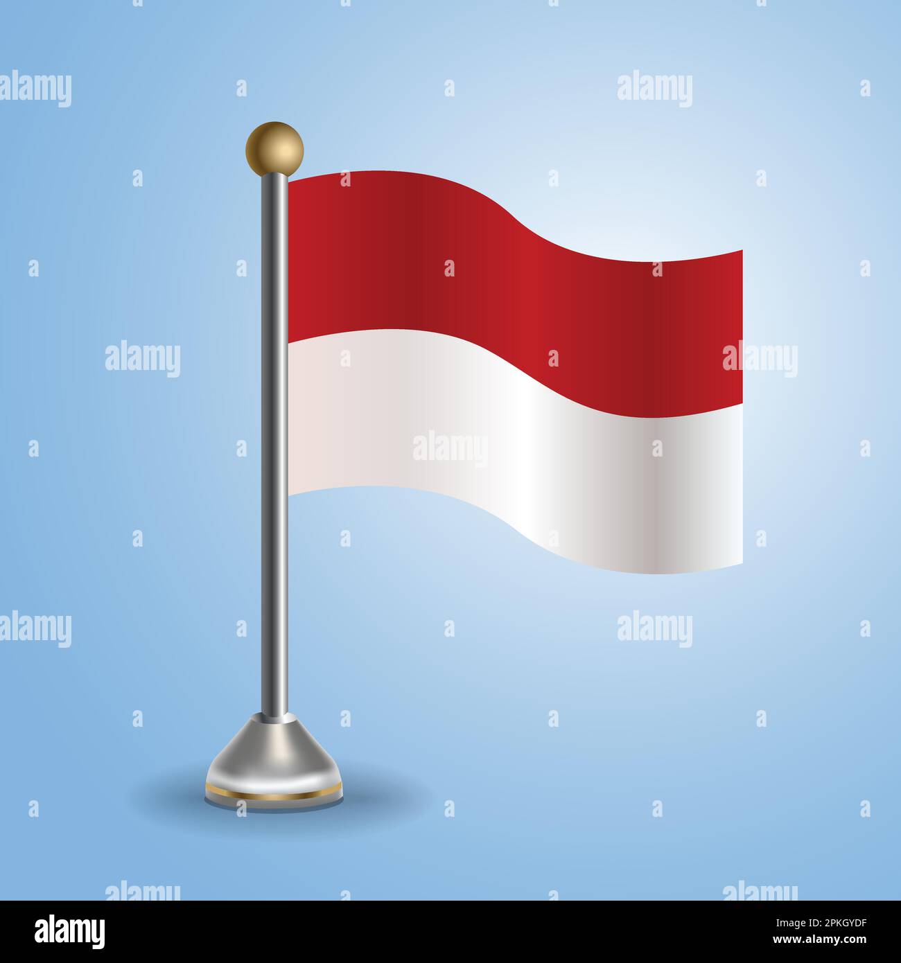 State table flag of Monaco. National symbol, vector illustration Stock ...