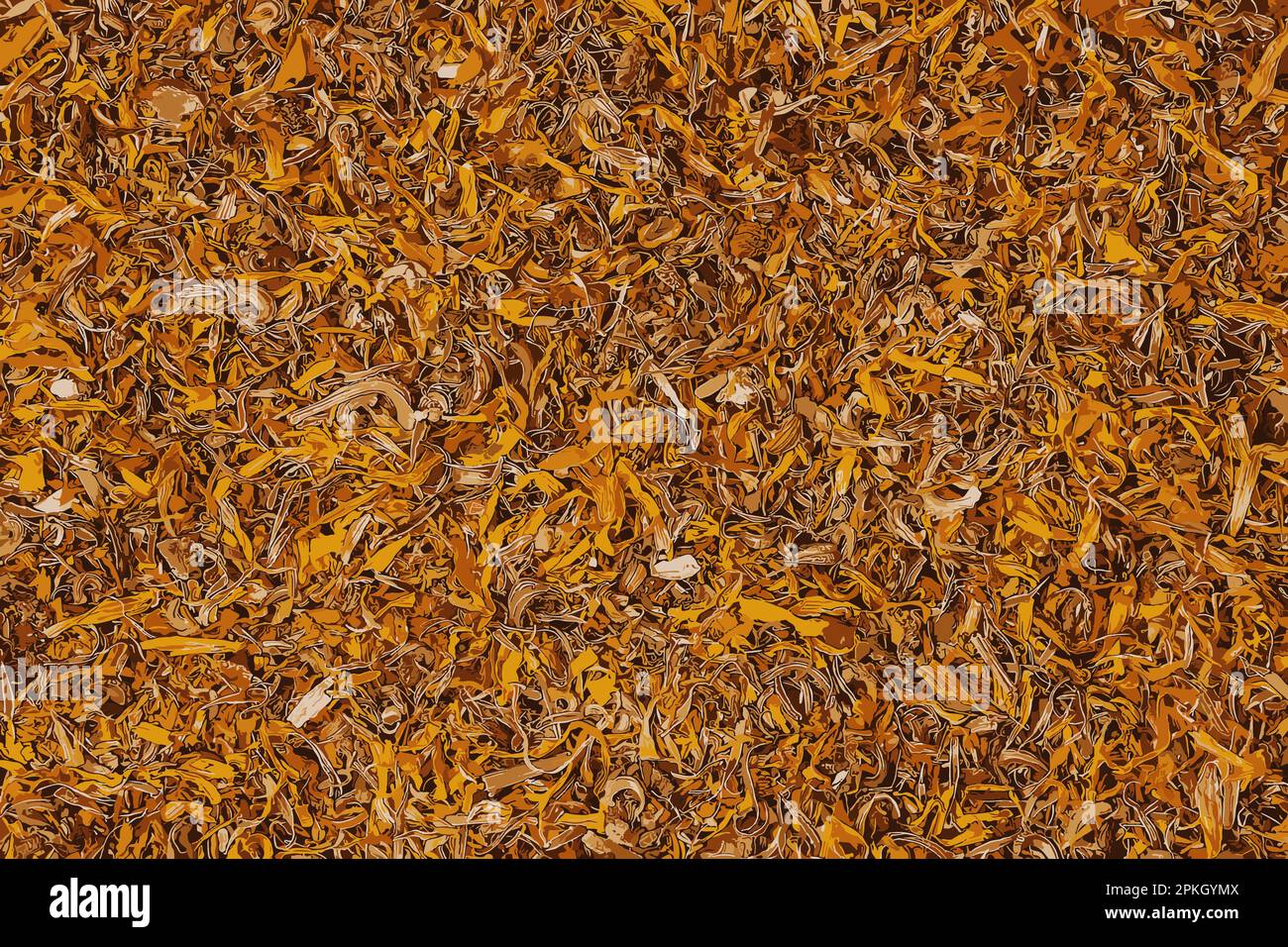 Illustration of background of dry herb CALENDULAE FLORES or Marigold ...