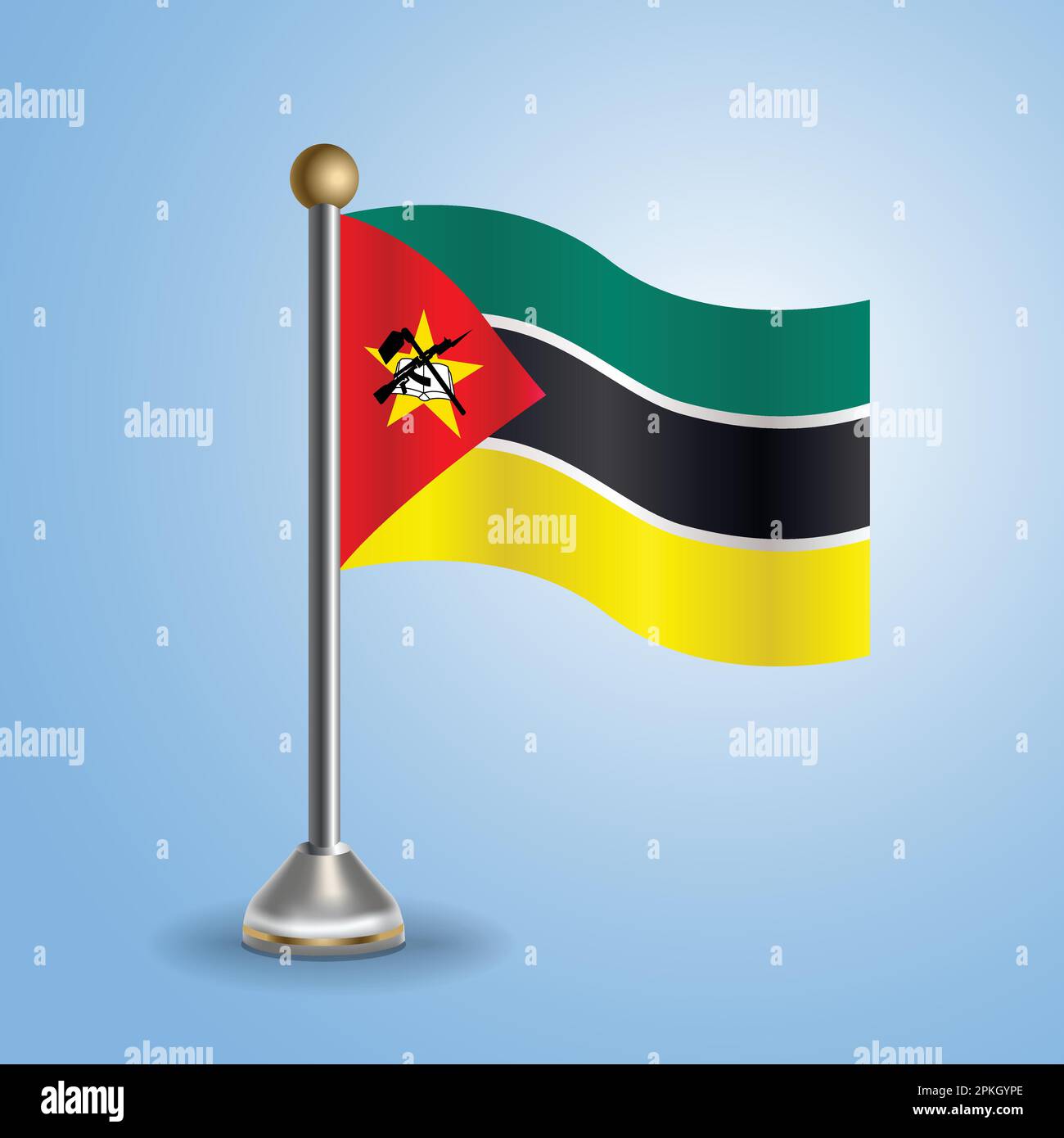 State table flag of Mozambique. National symbol, vector illustration ...