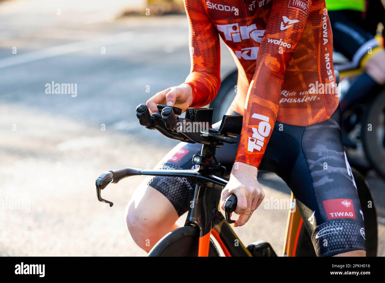 Checking his cycle computer hi-res stock photography and images - Alamy
