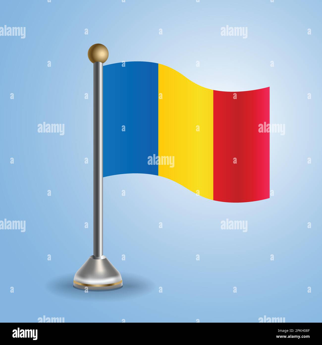 State table flag of Romania. National symbol, vector illustration Stock ...