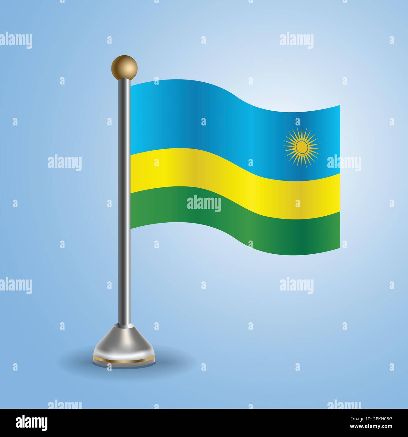State table flag of Rwanda. National symbol, vector illustration Stock ...
