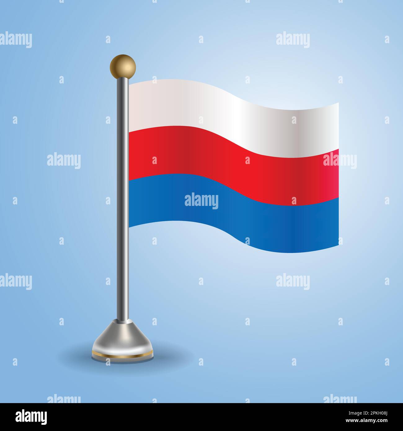 State table flag of Russian. National symbol, vector illustration Stock ...