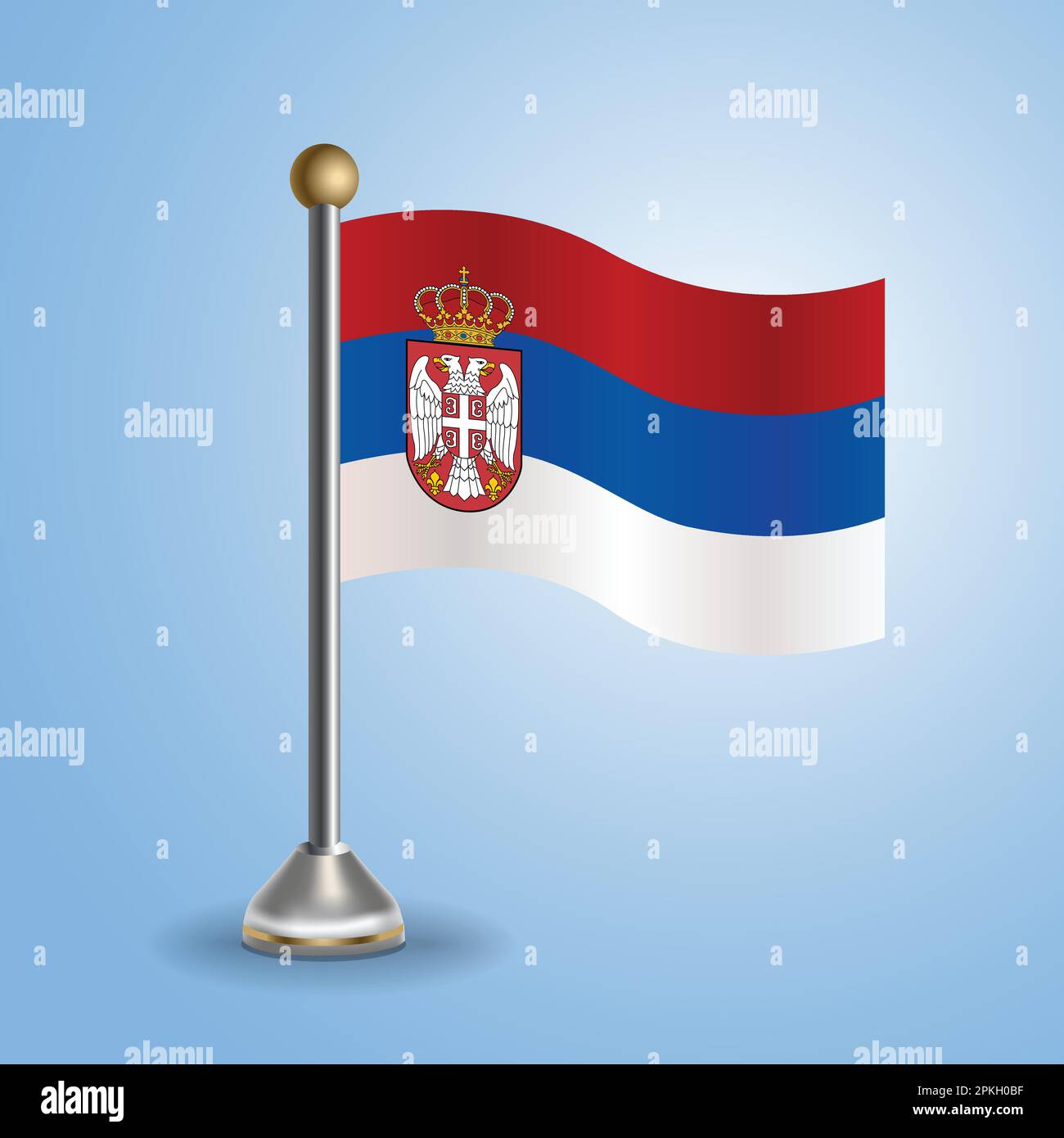 State table flag of Serbia. National symbol, vector illustration Stock ...