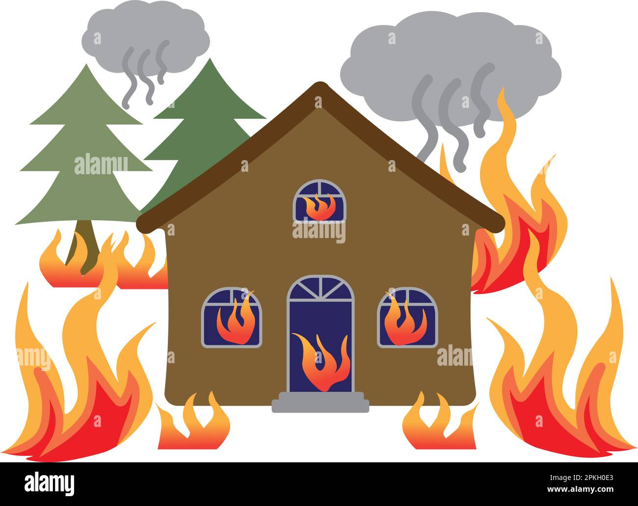 Global warming crisis and natural disaster concept. Illustration, clip ...