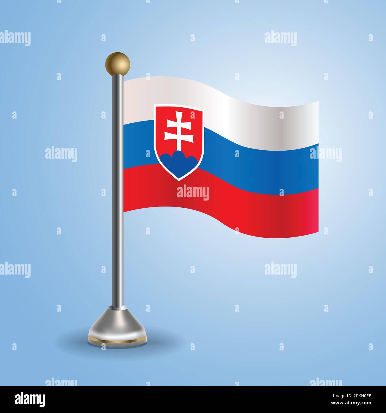 State table flag of Slovakia. National symbol, vector illustration ...