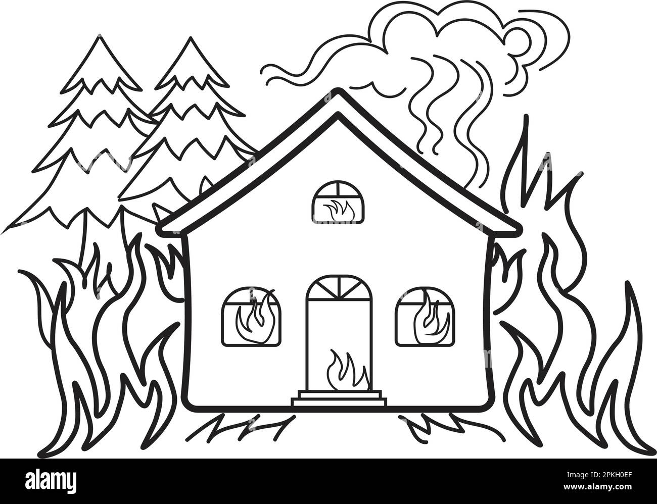 Global warming crisis and natural disaster concept. Illustration black ...