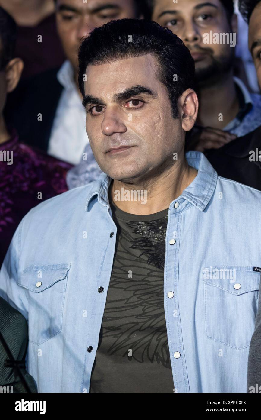 Dhaka, Bangladesh. 07th Apr, 2023. Arbaaz Khan seen at the venue of the Being Human second ...
