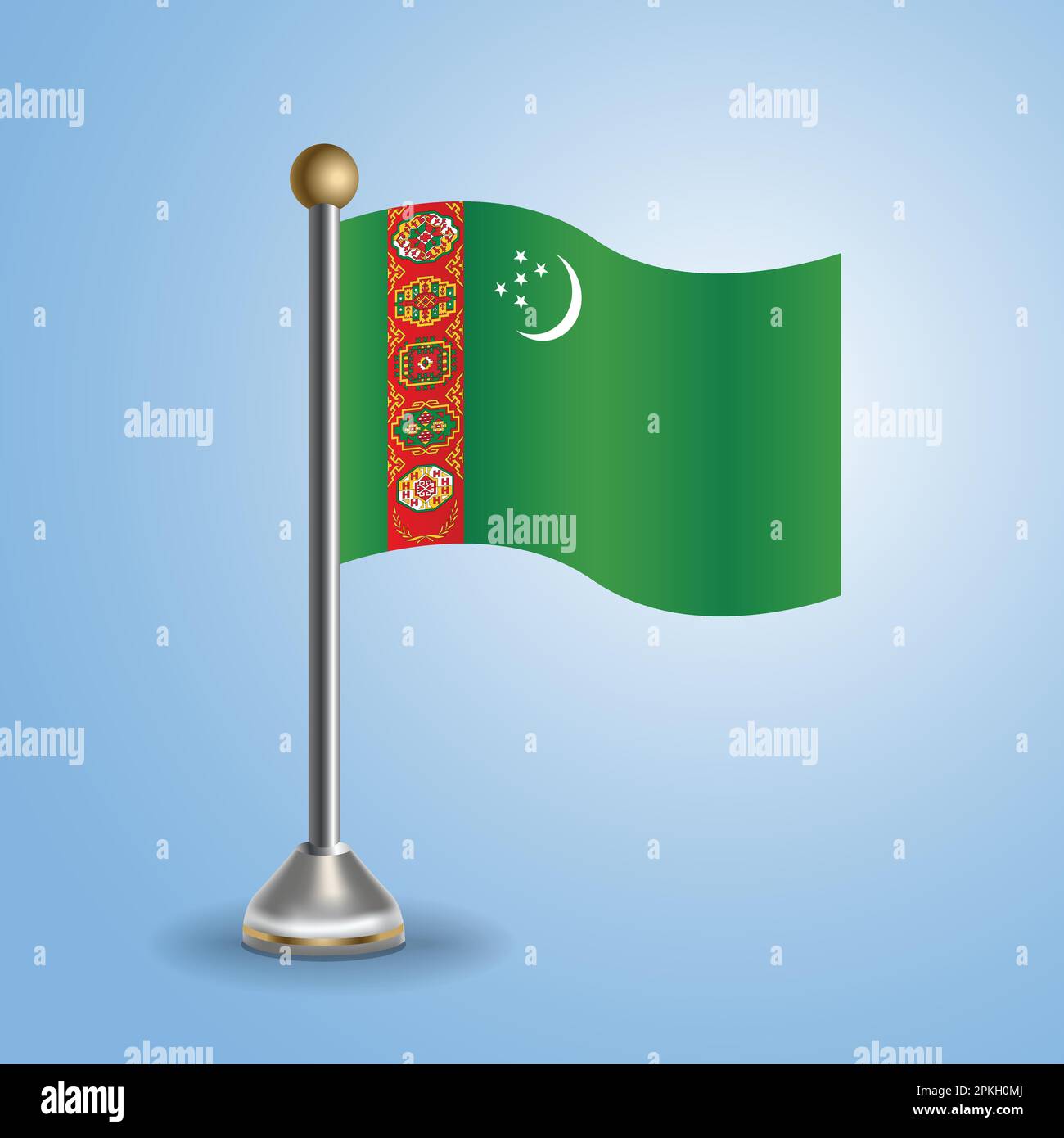 State table flag of Turkmenistan. National symbol, vector illustration ...