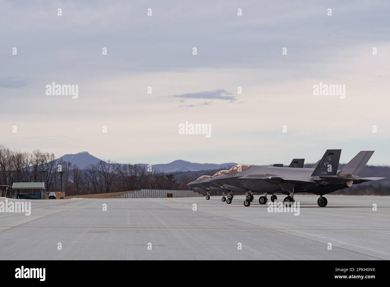 Three F-35A Lightning II aircraft assigned to the 158th Fighter Wing ...