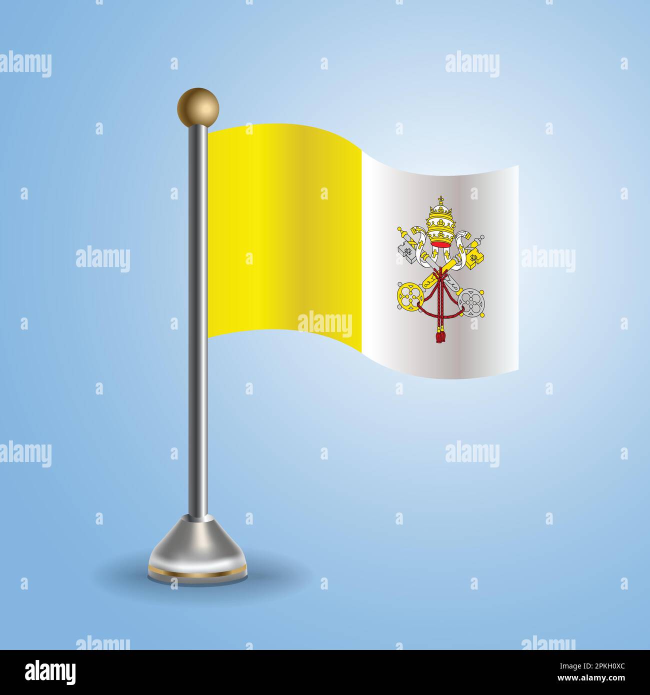 State table flag of Vatican City. National symbol, vector illustration ...