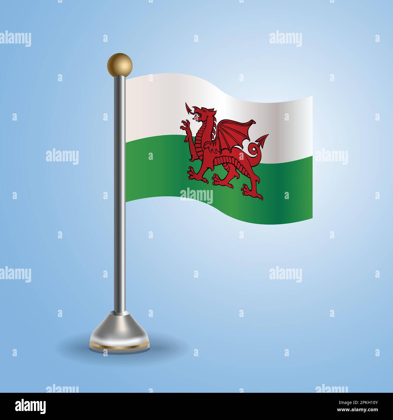 State table flag of Wales. National symbol, vector illustration Stock ...