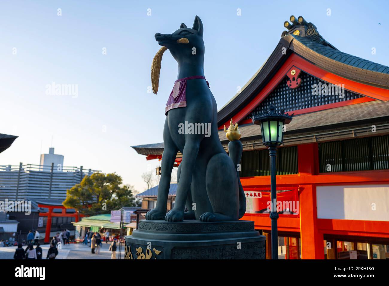 Kyoto, Japan. 6th Mar, 2023. A statue depicting a kitsune, or Inari fox ...
