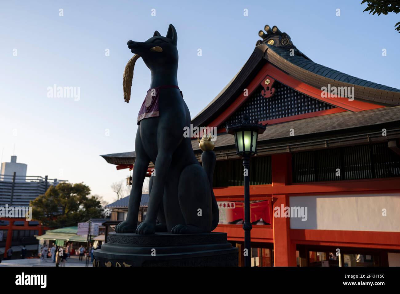 Kyoto, Japan. 6th Mar, 2023. A statue depicting a kitsune, or Inari fox ...