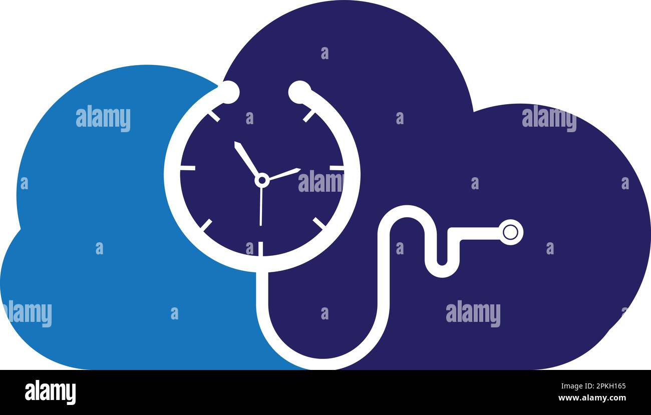 Medical time vector logo template. This design use stethoscope symbol ...