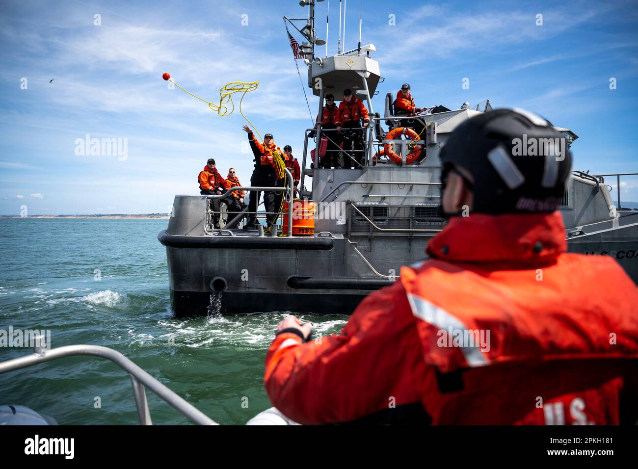 U.S. Coast Guard Seaman Braeden Peters, a crewmembers with Station ...