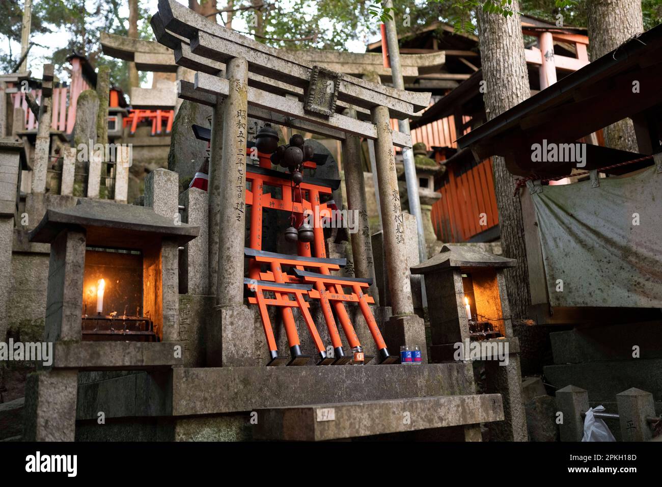 Kyoto, Japan. 6th Mar, 2023. Torii shrines and offerings at Mt. Inari ...