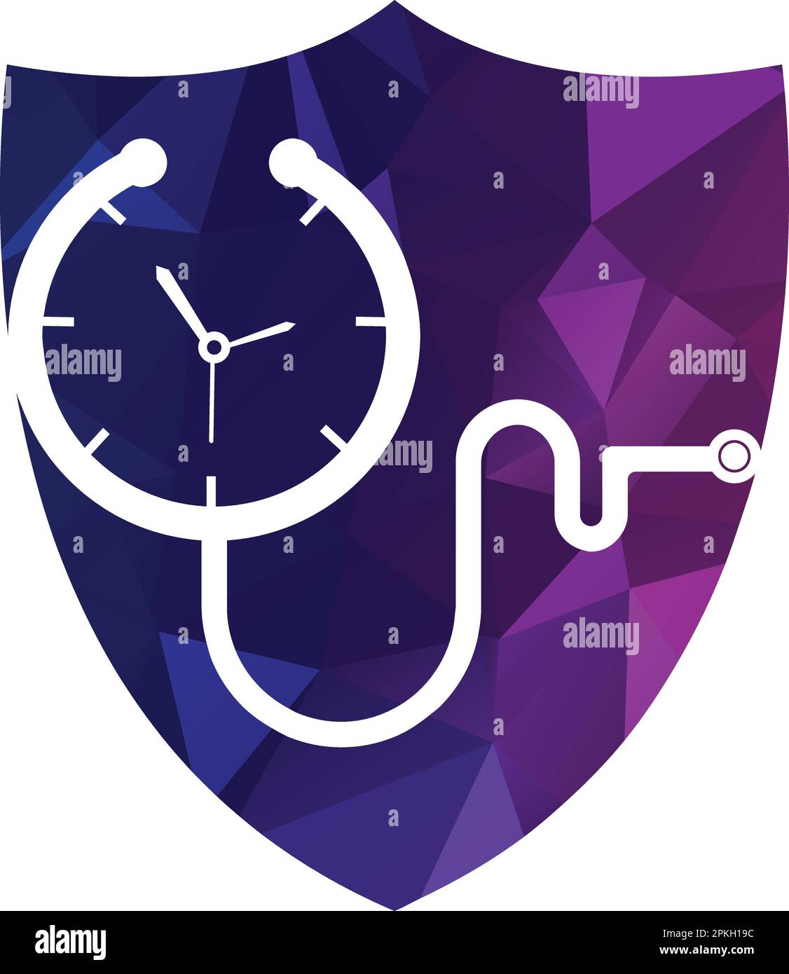 Medical time vector logo template. This design use stethoscope symbol ...