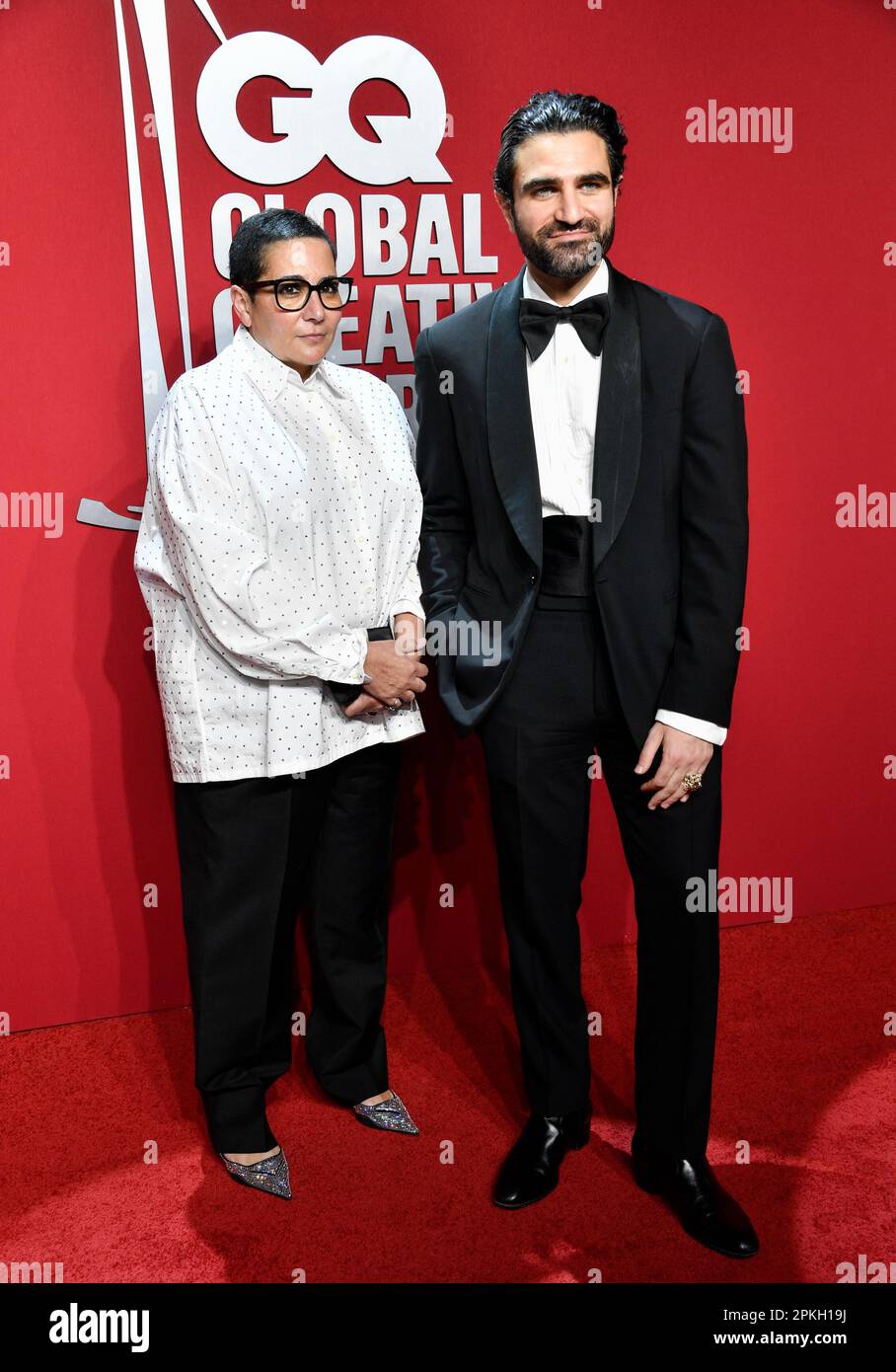 Adam Baidawi, right, and guest attend the GQ Global Creativity Awards ...