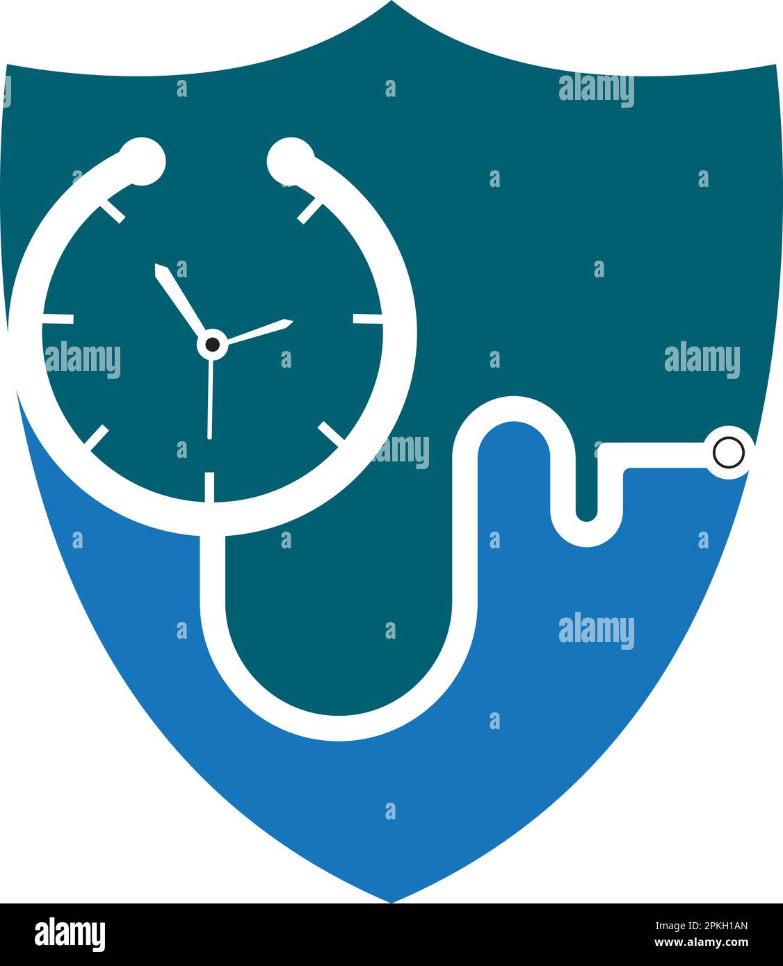 Medical time vector logo template. This design use stethoscope symbol ...