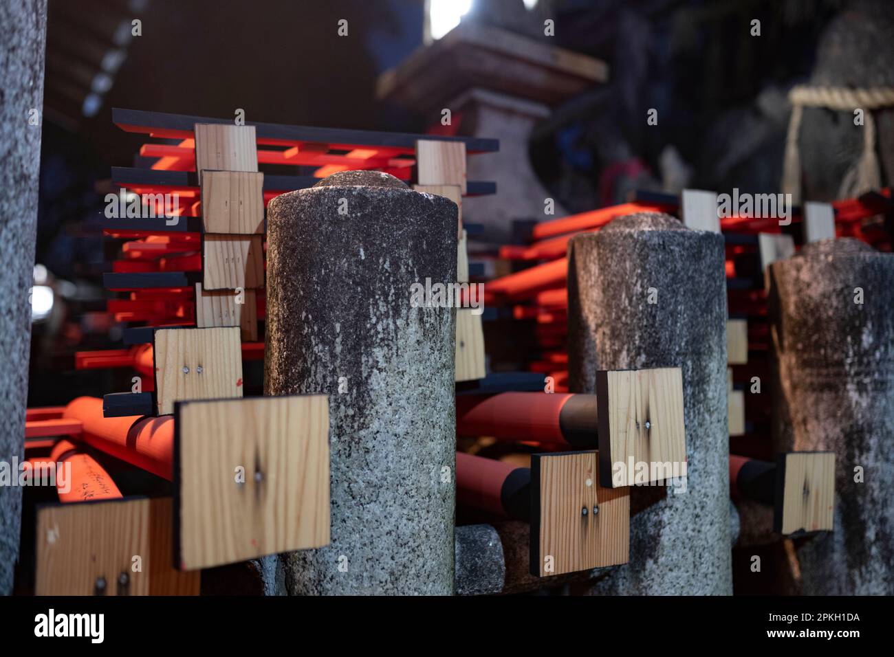 Kyoto, Japan. 6th Mar, 2023. Torii shrines and offerings at Mt. Inari ...
