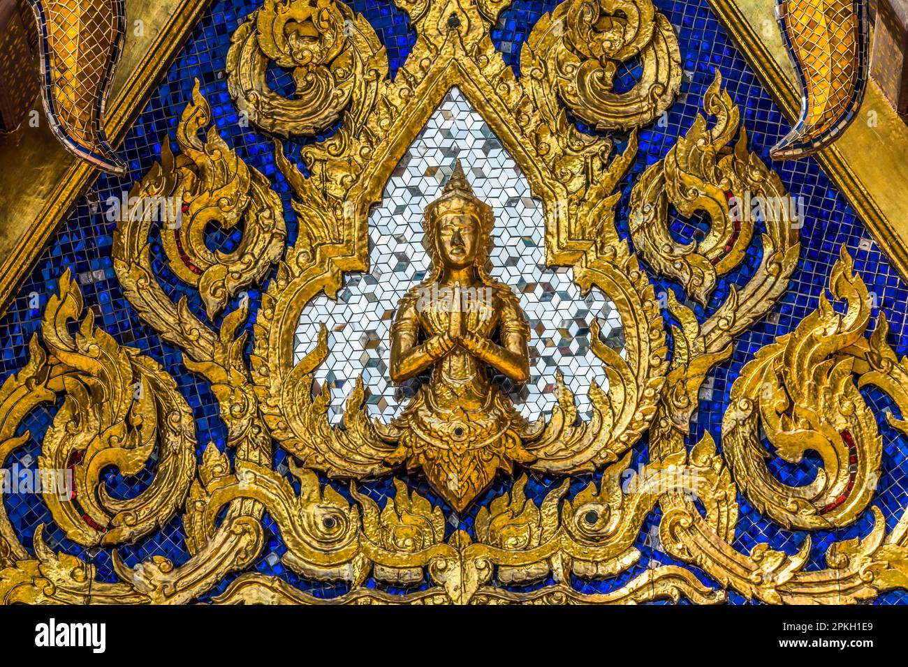 Praying Buddha Pavilion Closeup Grand Palace Bangkok Thailand Palace ...