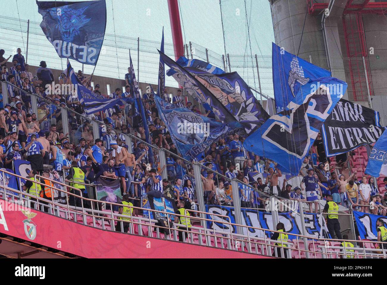 Lisbon, Portugal. 07th Apr, 2023. FC Porto supporters in action during ...