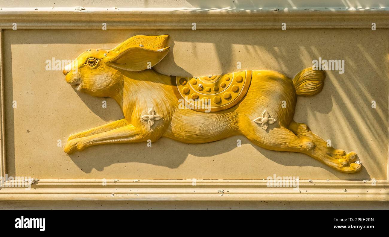 Rabbit Image Statue Grand Palace Bangkok Thailand. Palace was home of ...