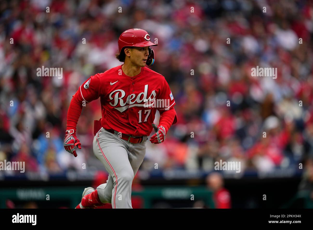 Cincinnati Reds' Stuart Fairchild plays during the seventh inning of a ...