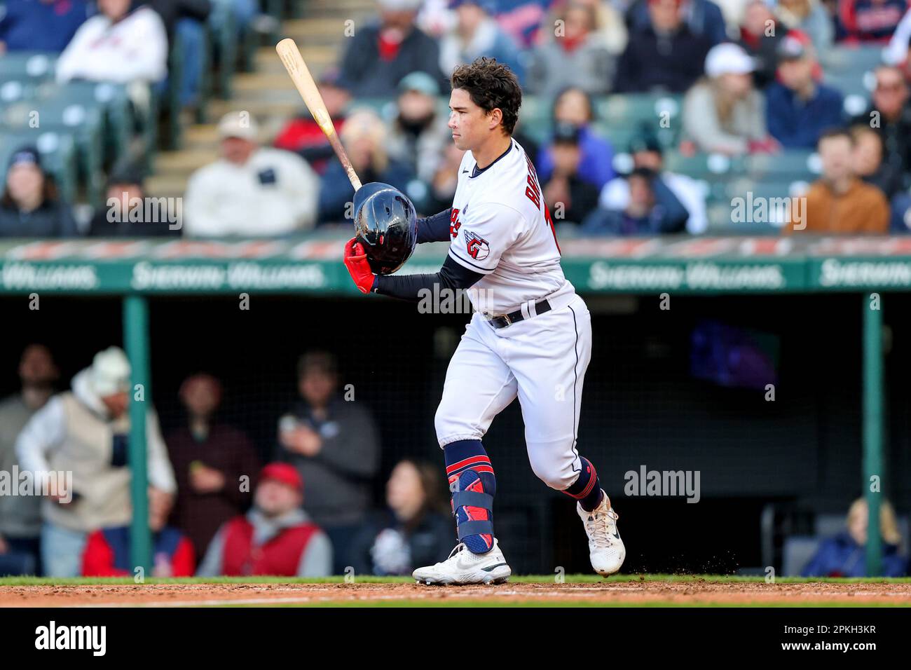 CLEVELAND, OH - APRIL 07: Cleveland Guardians right fielder Will ...