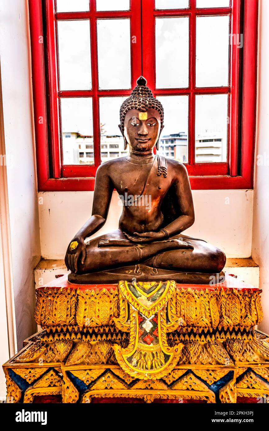 Brown Buddha Loha Prasat Metal Castlle Buddhist Temple Wat Ratchanaddaram Worawihan Bangkok ...