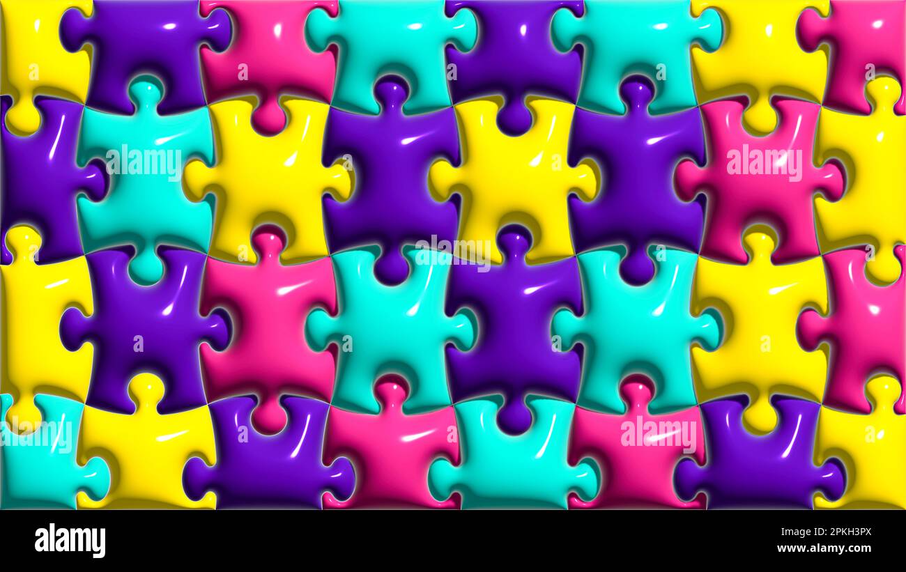 Cartoon child puzzle piece hi-res stock photography and images - Alamy