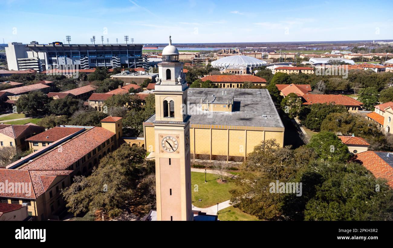 Baton Rouge, LA - February 2023: Memorial Tower on LSU campus is a ...